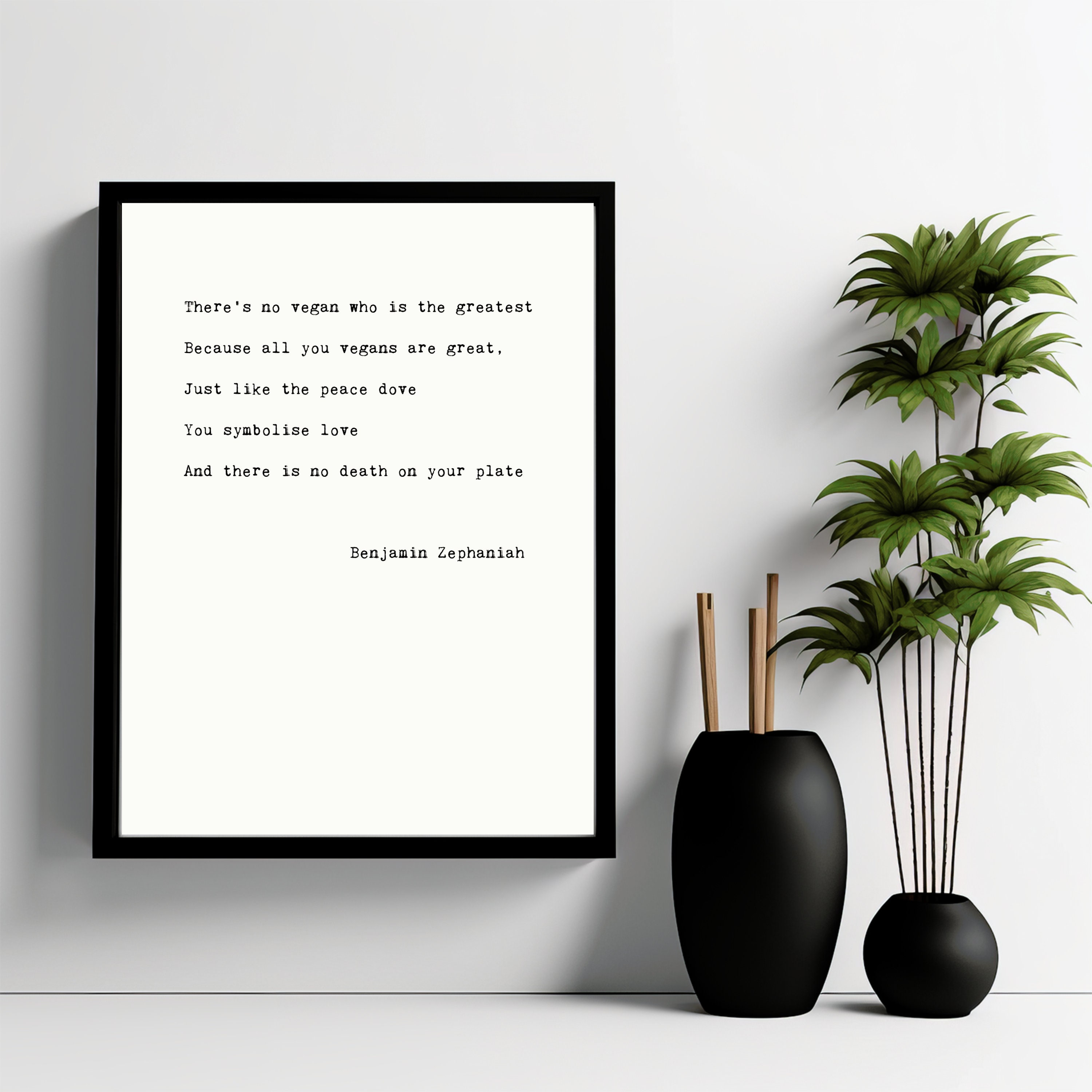 A4 Benjamin Zephaniah Vegan Animal Rights Poem Print - Etsy UK