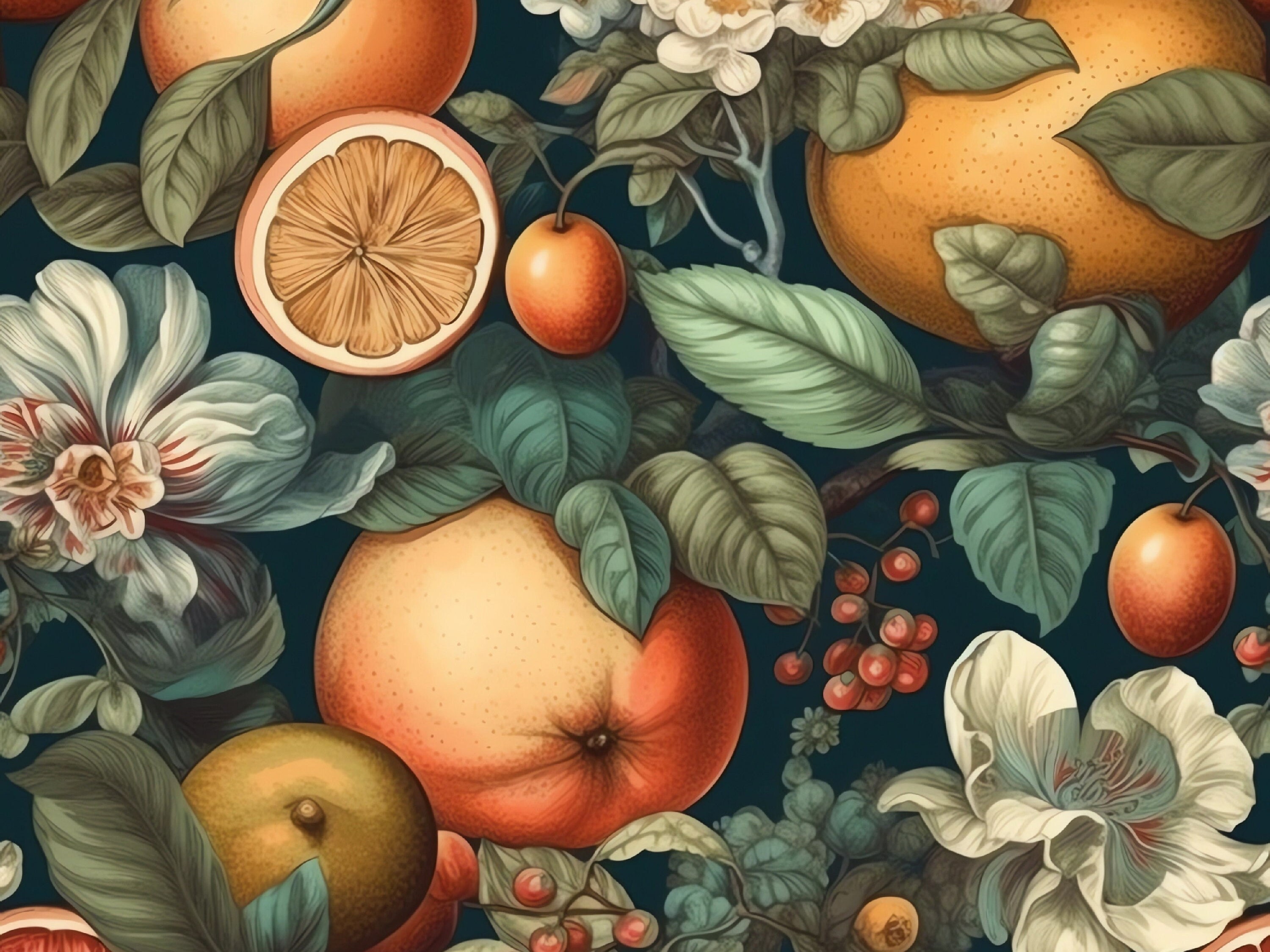 Retro Fruits | Seamless Pattern Designs | Printable Art | Digital ...