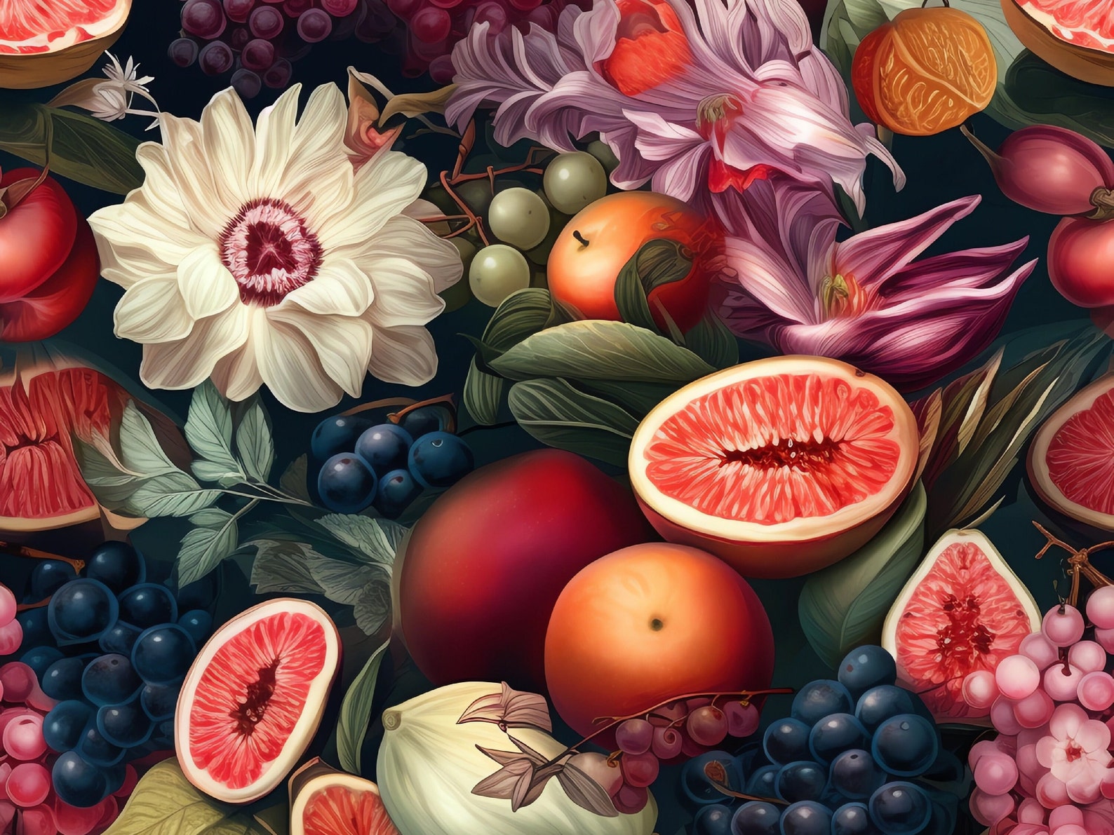 Retro Fruits | Seamless Pattern Designs | Printable Art | Digital ...
