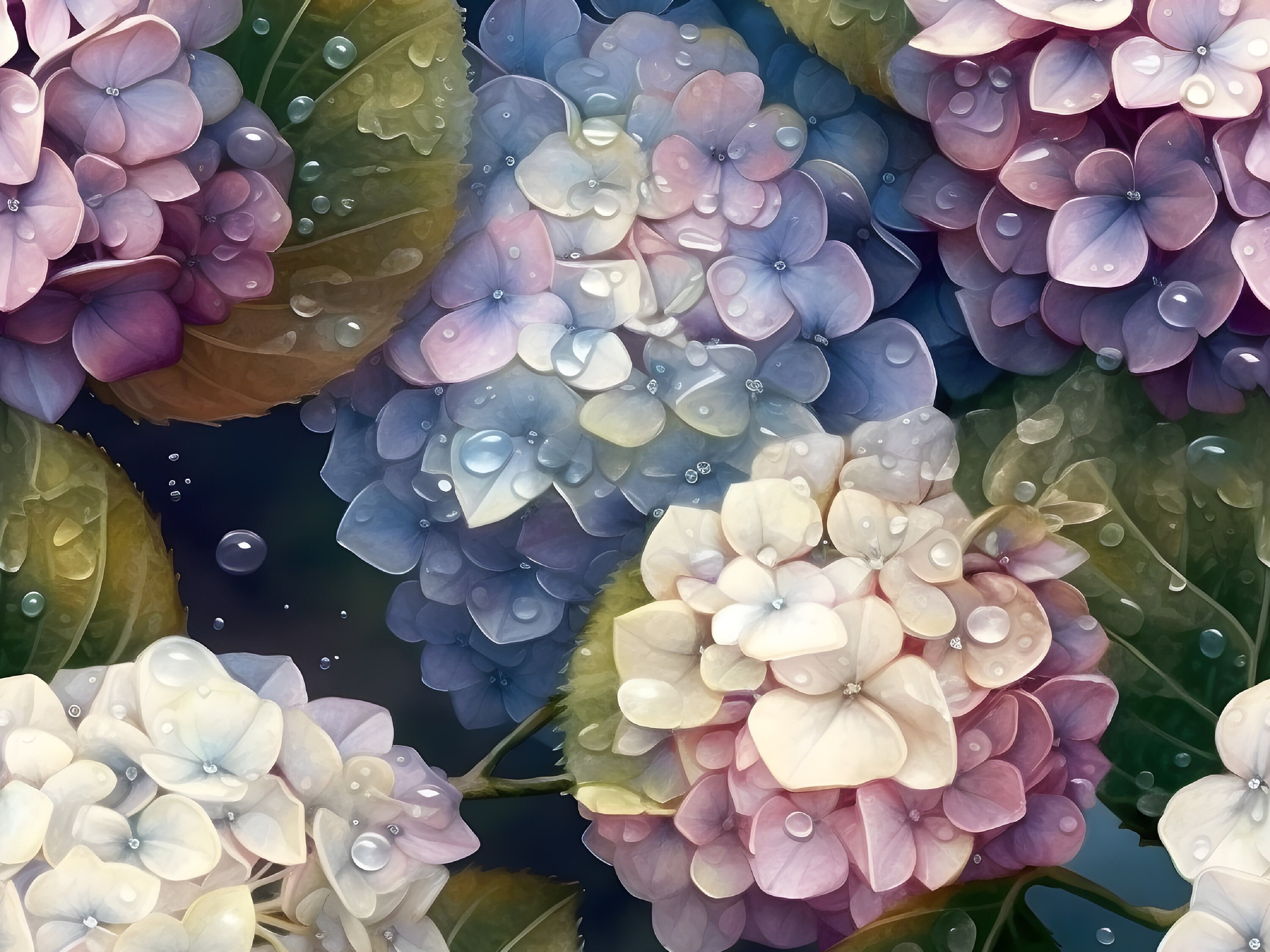 Hydrangea Flowers | Seamless Pattern Designs | Printable Art | Digital ...