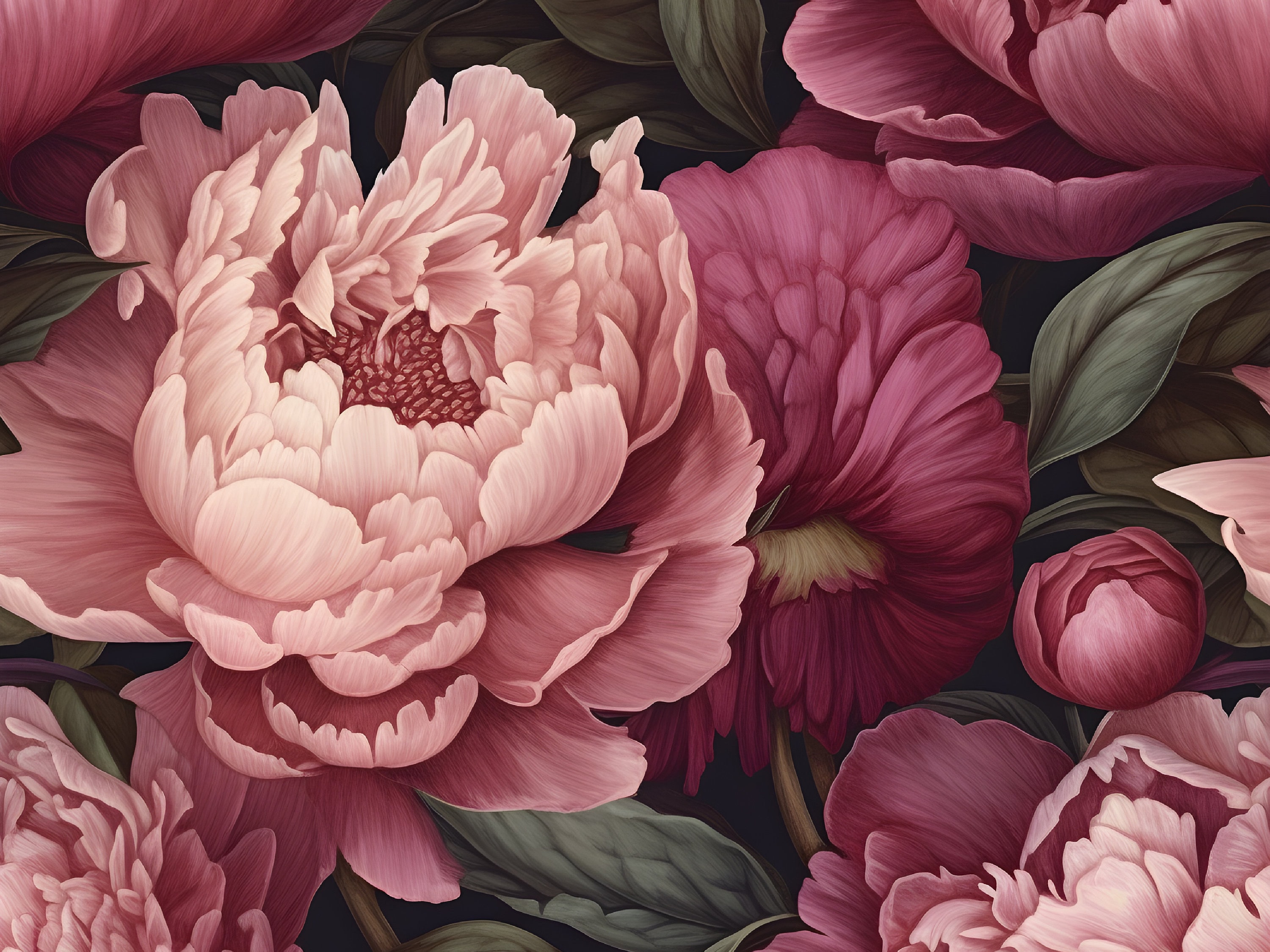Fantasy Peony Seamless Pattern Designs Printable Art - Etsy
