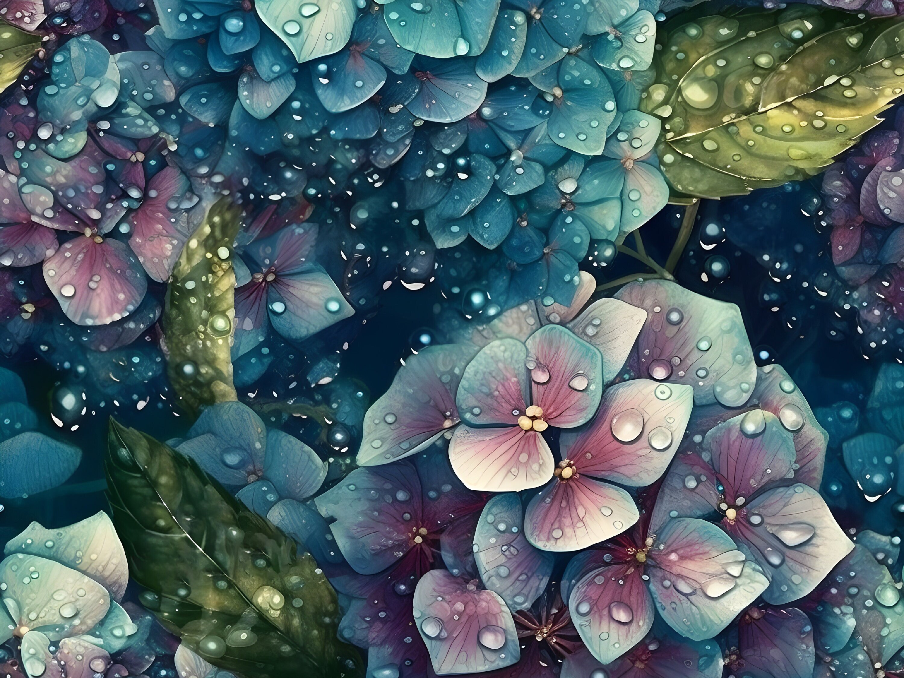 Hydrangea Flowers | Seamless Pattern Designs | Printable Art | Digital ...