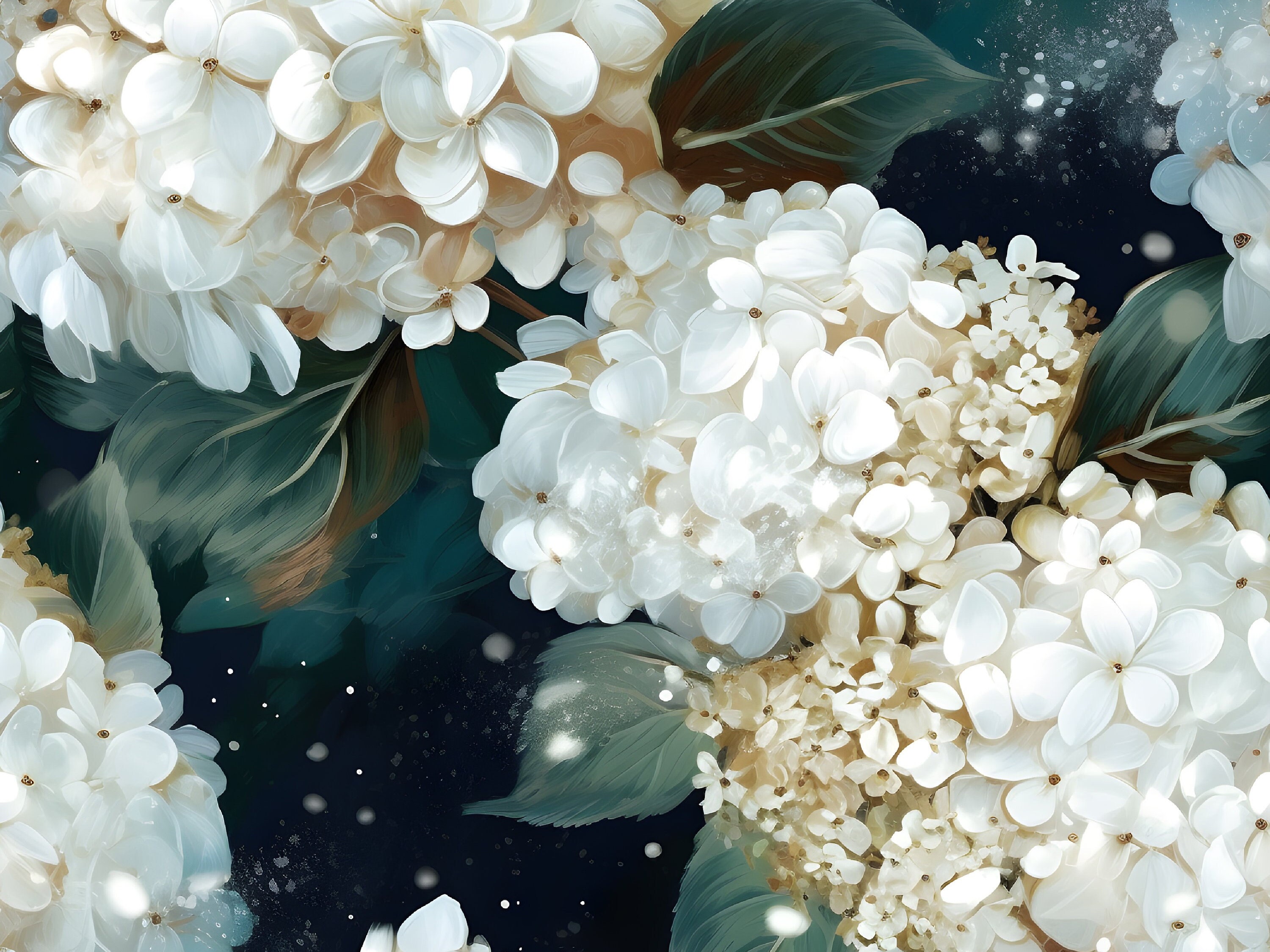 Hydrangea Flowers | Seamless Pattern Designs | Printable Art | Digital ...