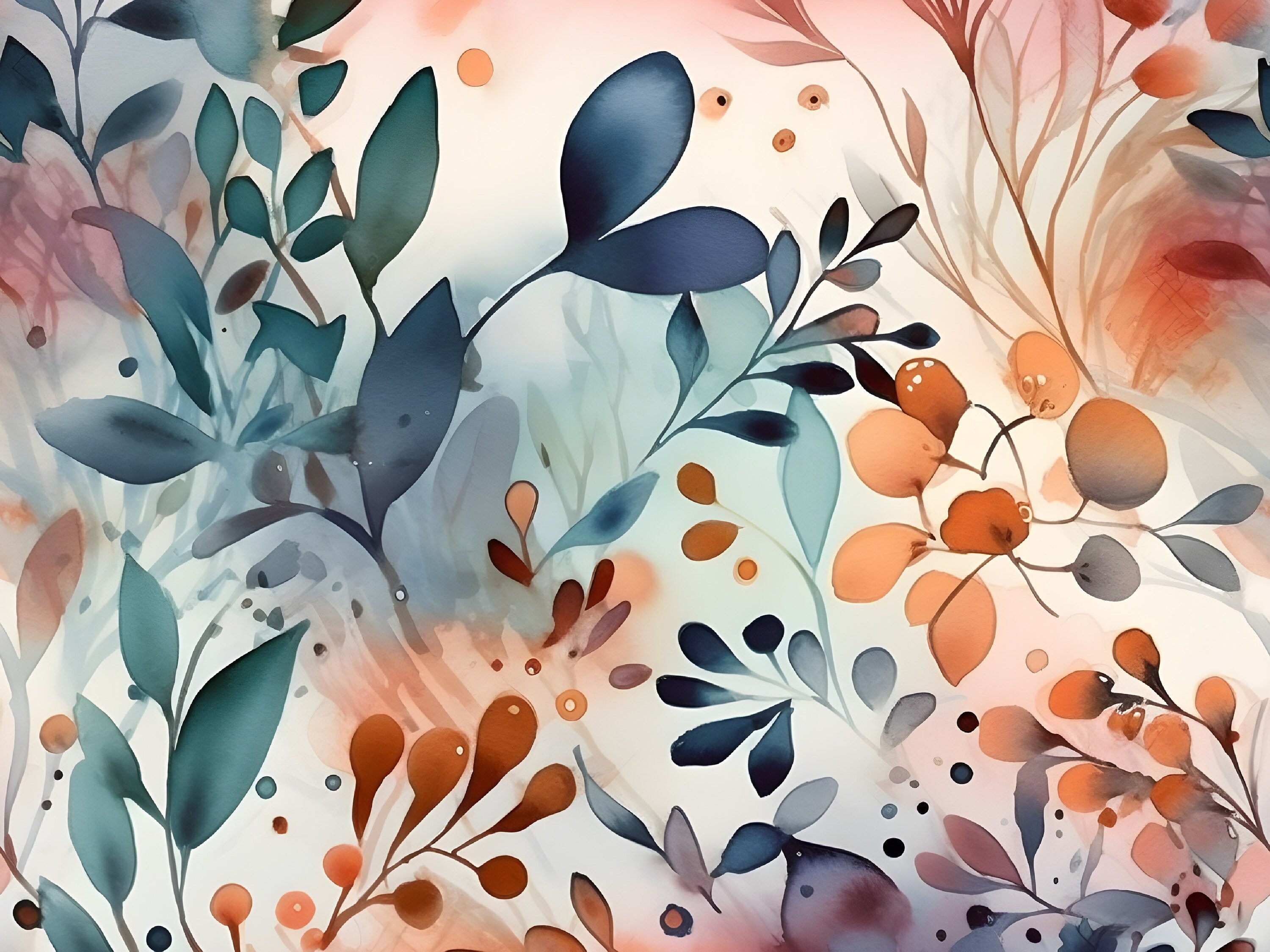 Watercolor Flowers | Seamless Pattern Designs | Printable Art | Digital ...