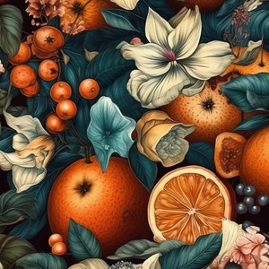 Retro Fruits | Seamless Pattern Designs | Printable Art | Digital ...