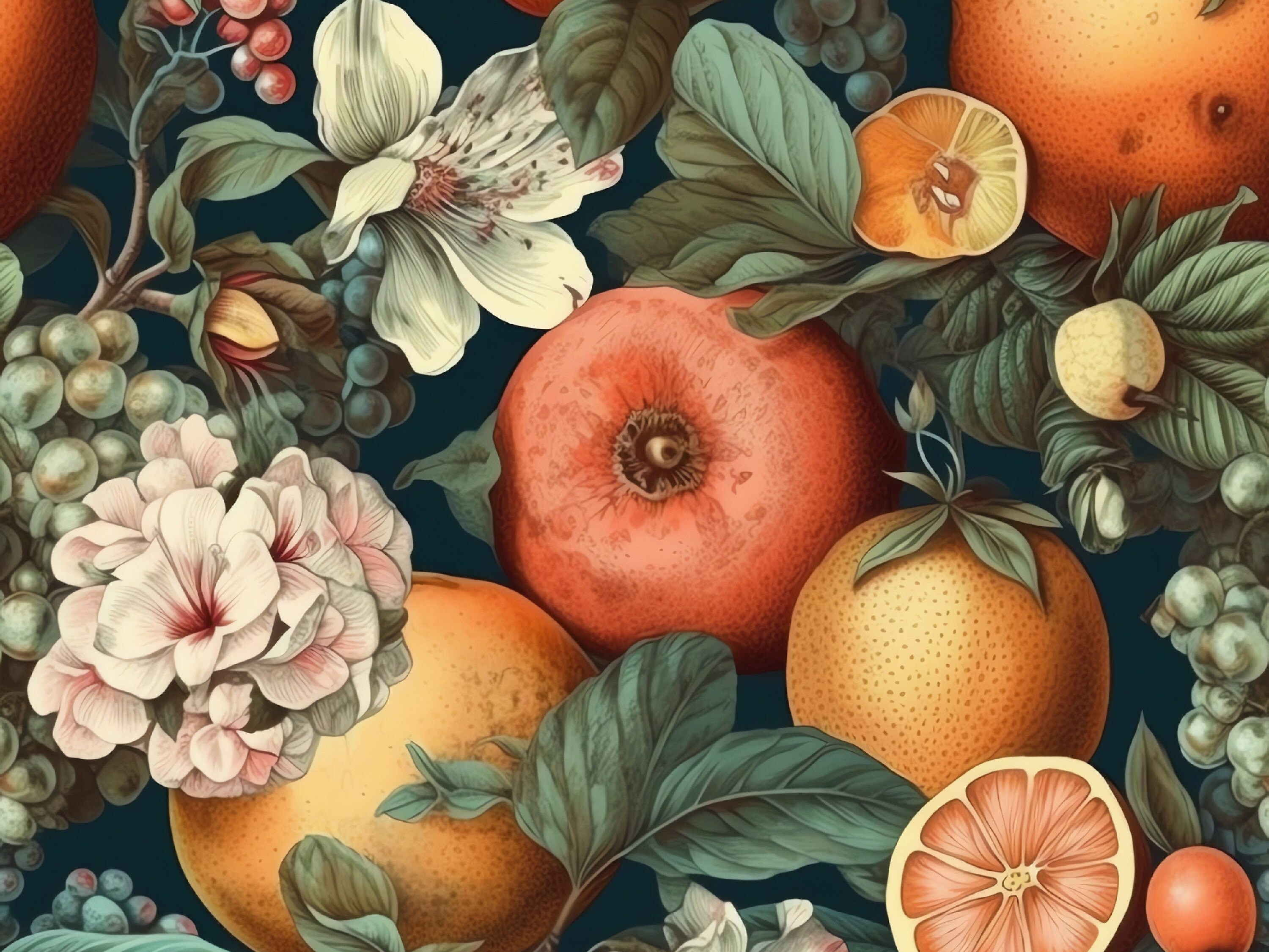 Retro Fruits | Seamless Pattern Designs | Printable Art | Digital ...