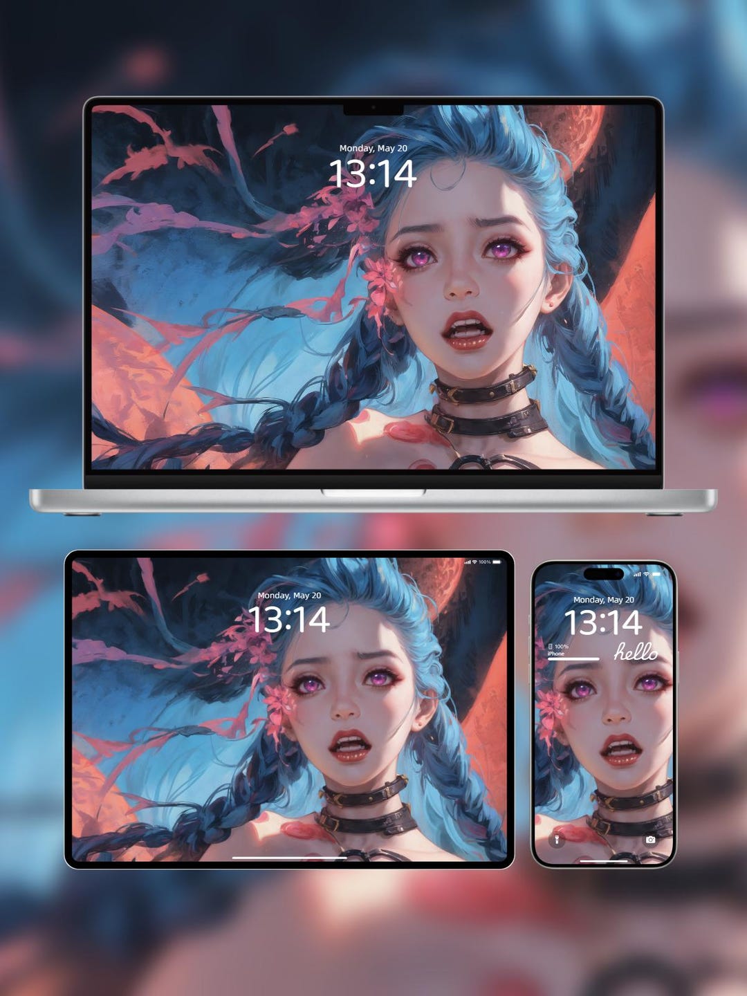 League of Legends Jinx Wallpaper Set: Phone, Tablet, Computer (digital ...