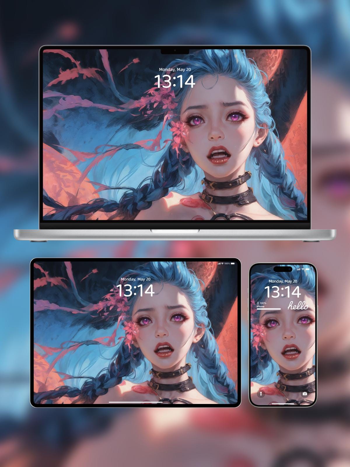 League of Legends Jinx Wallpaper Set: Phone, Tablet, Computer (digital ...