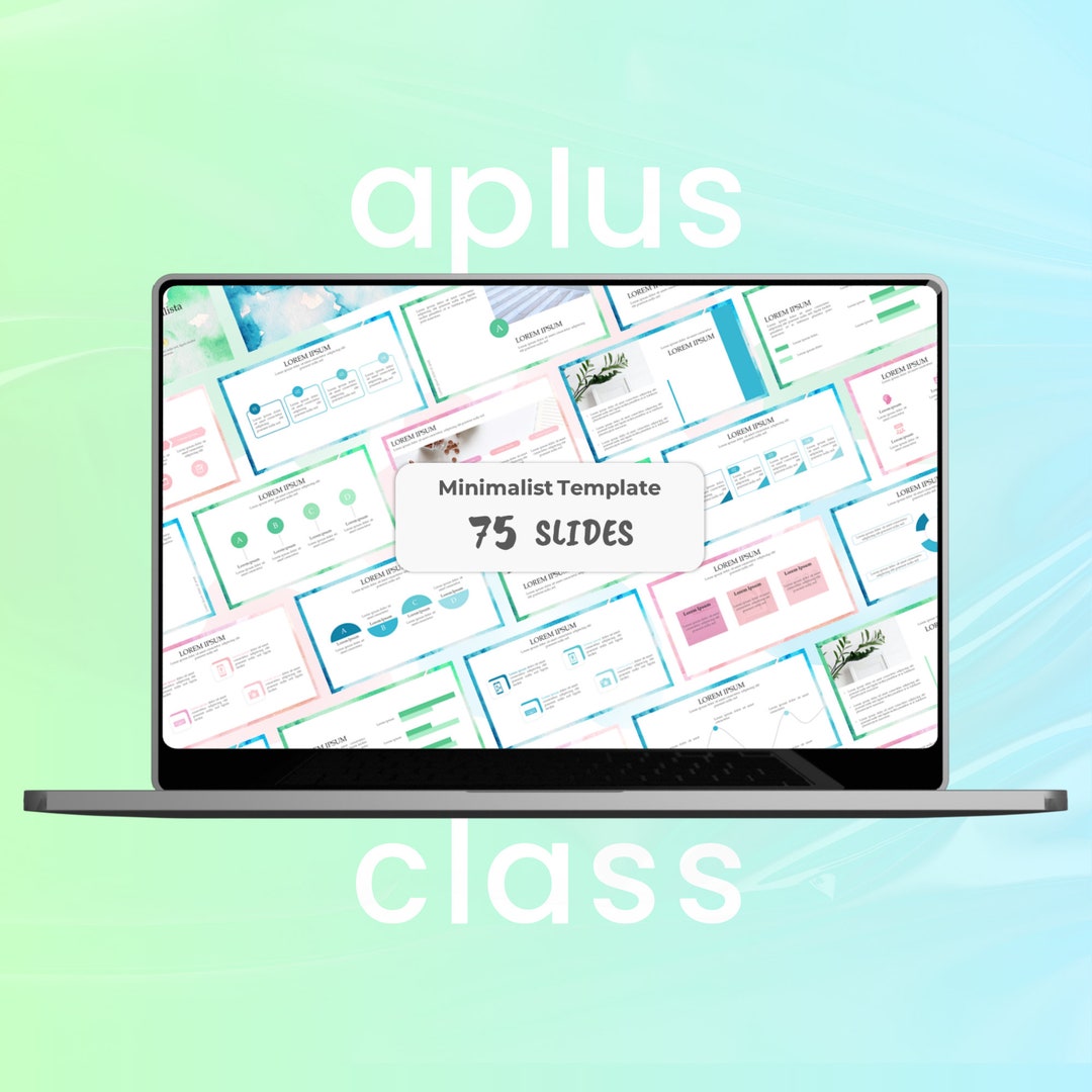 75 SLIDES MINIMALIST Powerpoint Template | ACUARELA Style | Aesthetic ...