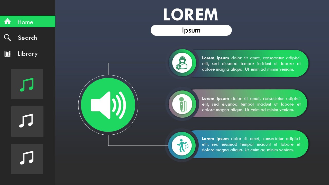 MUSIC PLATFORM Powerpoint TEMPLATE | Streaming Unique Design ...