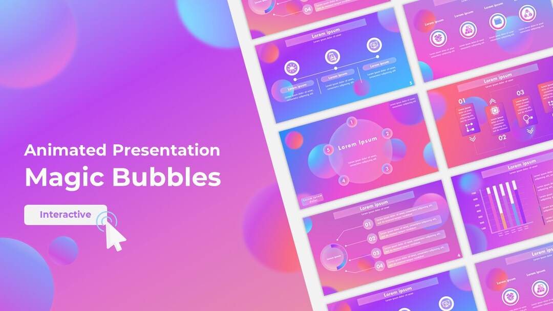 INTERACTIVE Powerpoint TEMPLATE Magic BUBBLES Design University ...