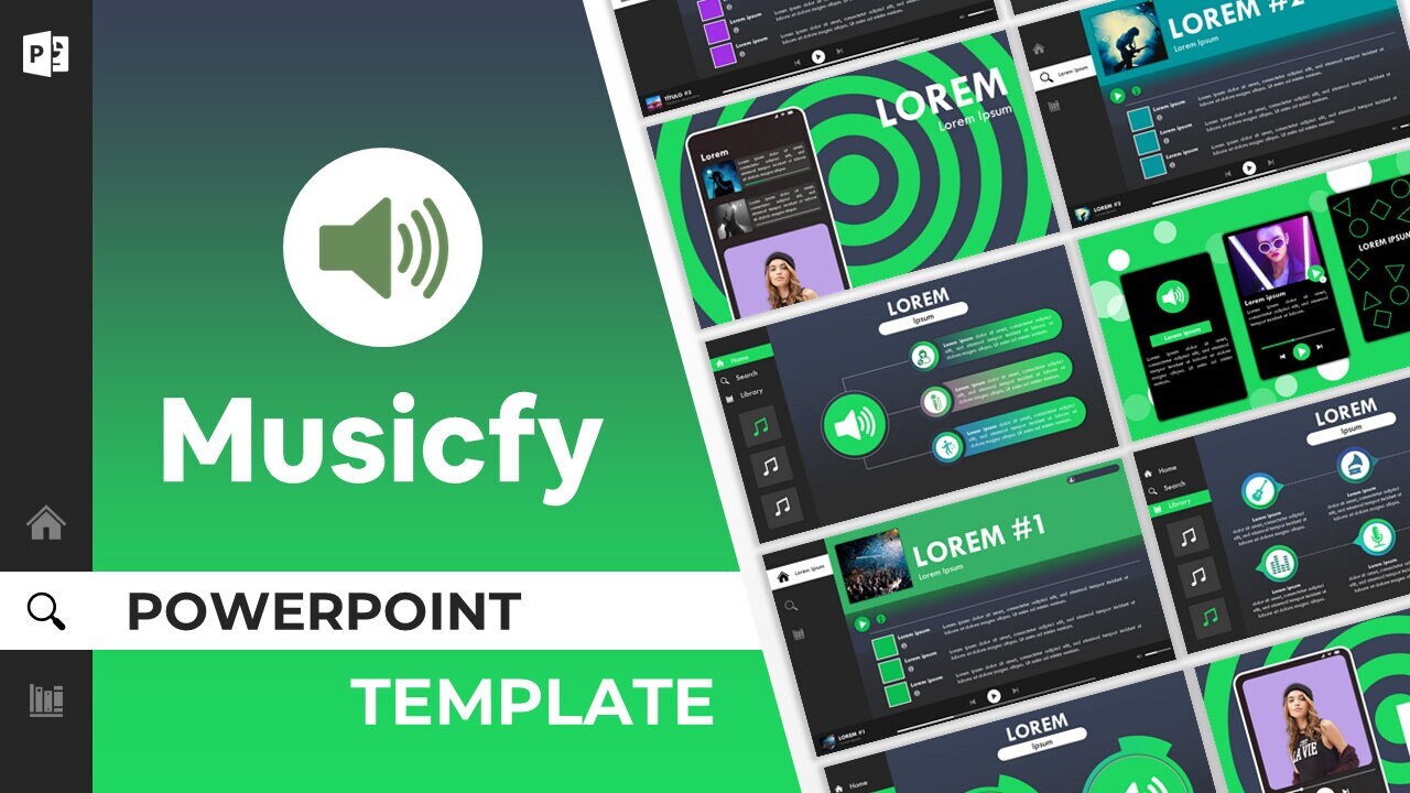 Music Platform Powerpoint Template Animated Powerpoint - Etsy