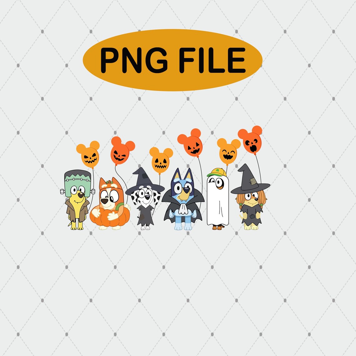 Bluey PNG File, Bluey Halloween PNG, Bluey Birthday Png, Spooky Season ...