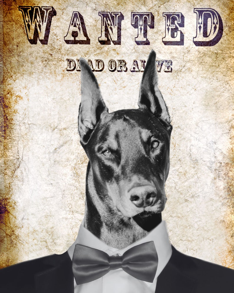 Western Wanted Poster-dogs Gang-digital Prints-wall Art-wild West ...