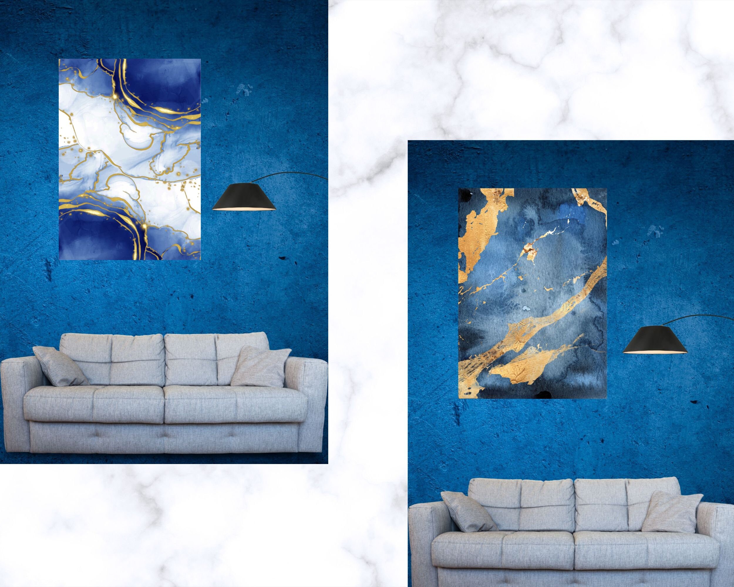 4 Blue-gold Marble Printable Posters to Decorate Your Home or Office ...
