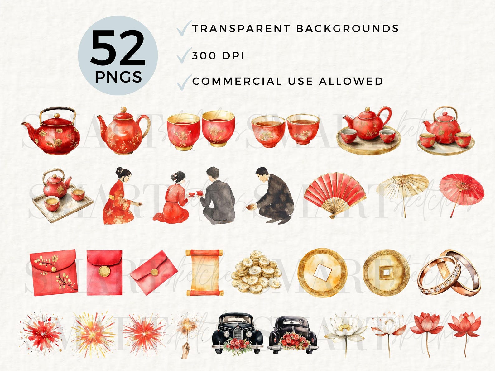 Chinese Tea Ceremony Clipart, Wedding Timeline, Cha Dao, Hongbao Red ...