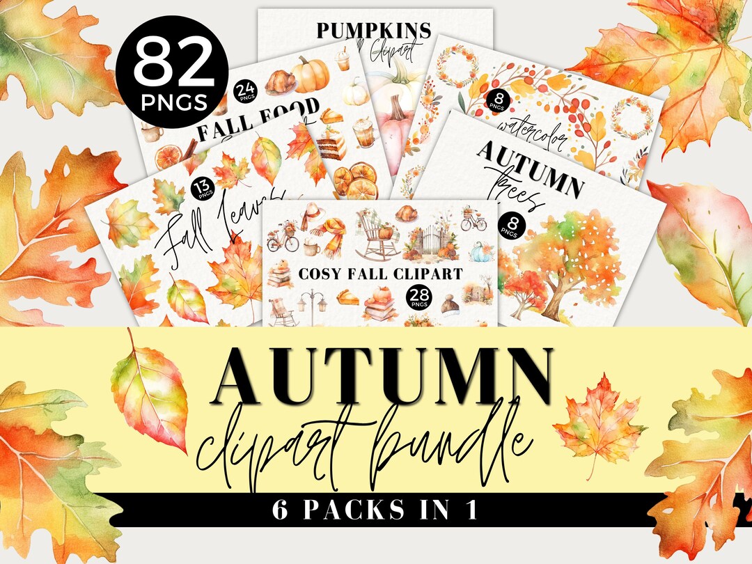 Fall Clipart Set, Mega Bundle Autumn Clipart, Commercial Use, Fall ...