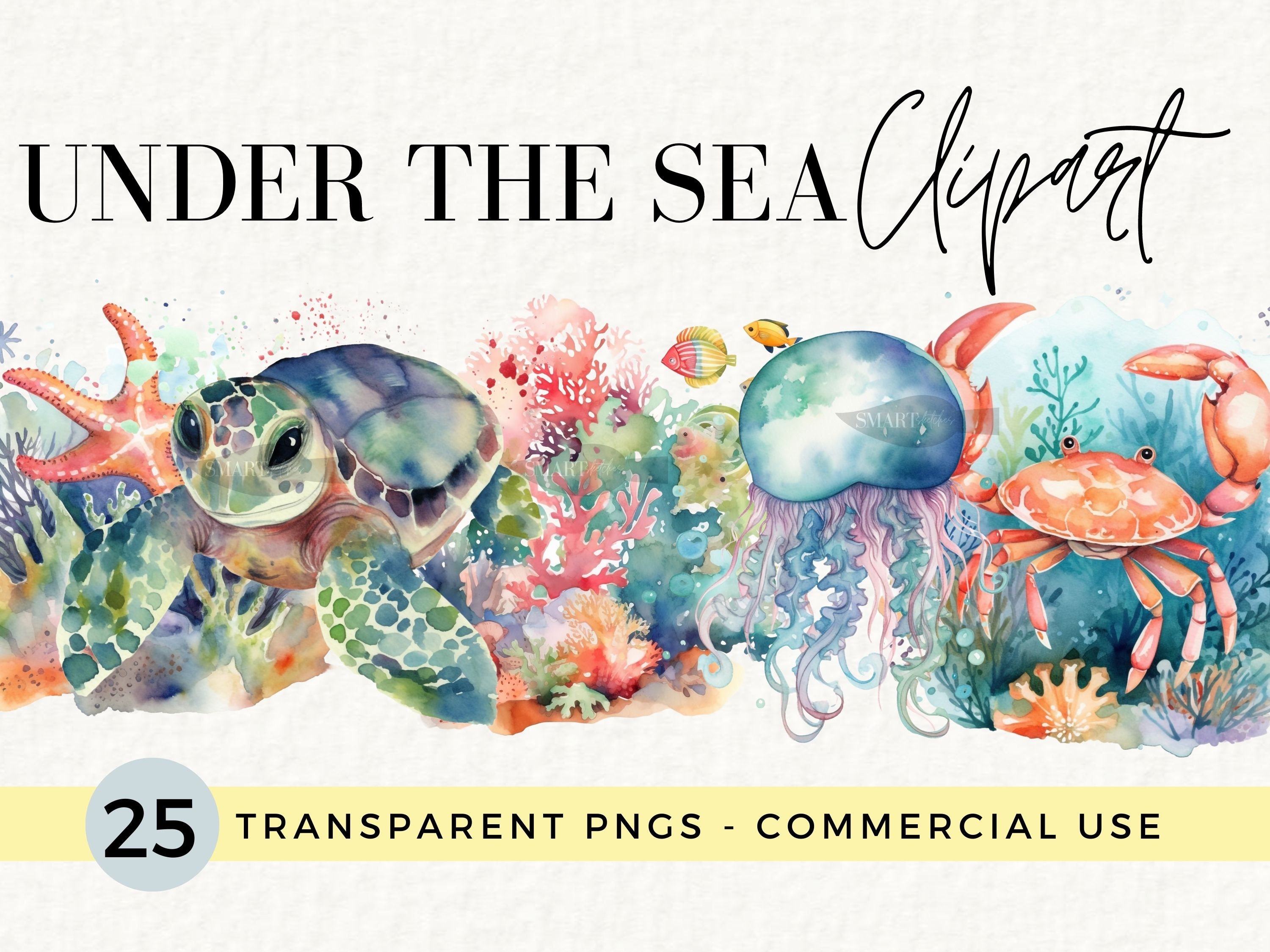 Under the Sea Clipart Bundle Baby Shower or Nursery Wall Art - Etsy