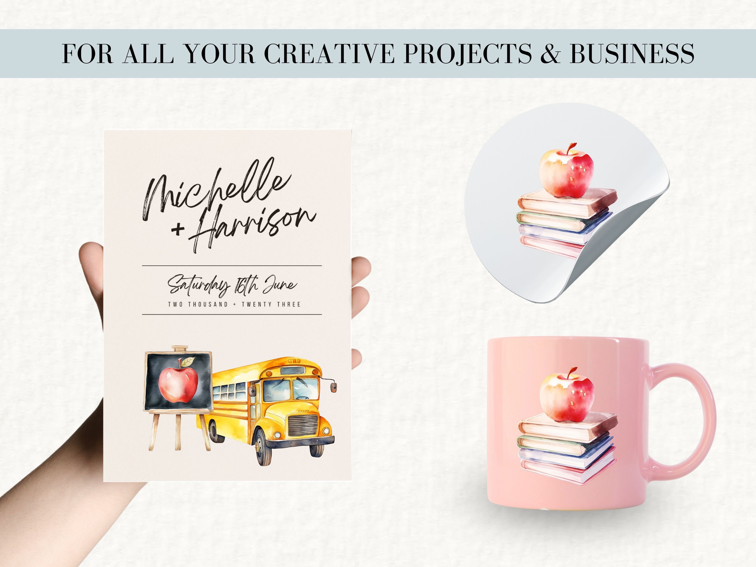 Cute School Supplies Clipart Back to School Classroom - Etsy