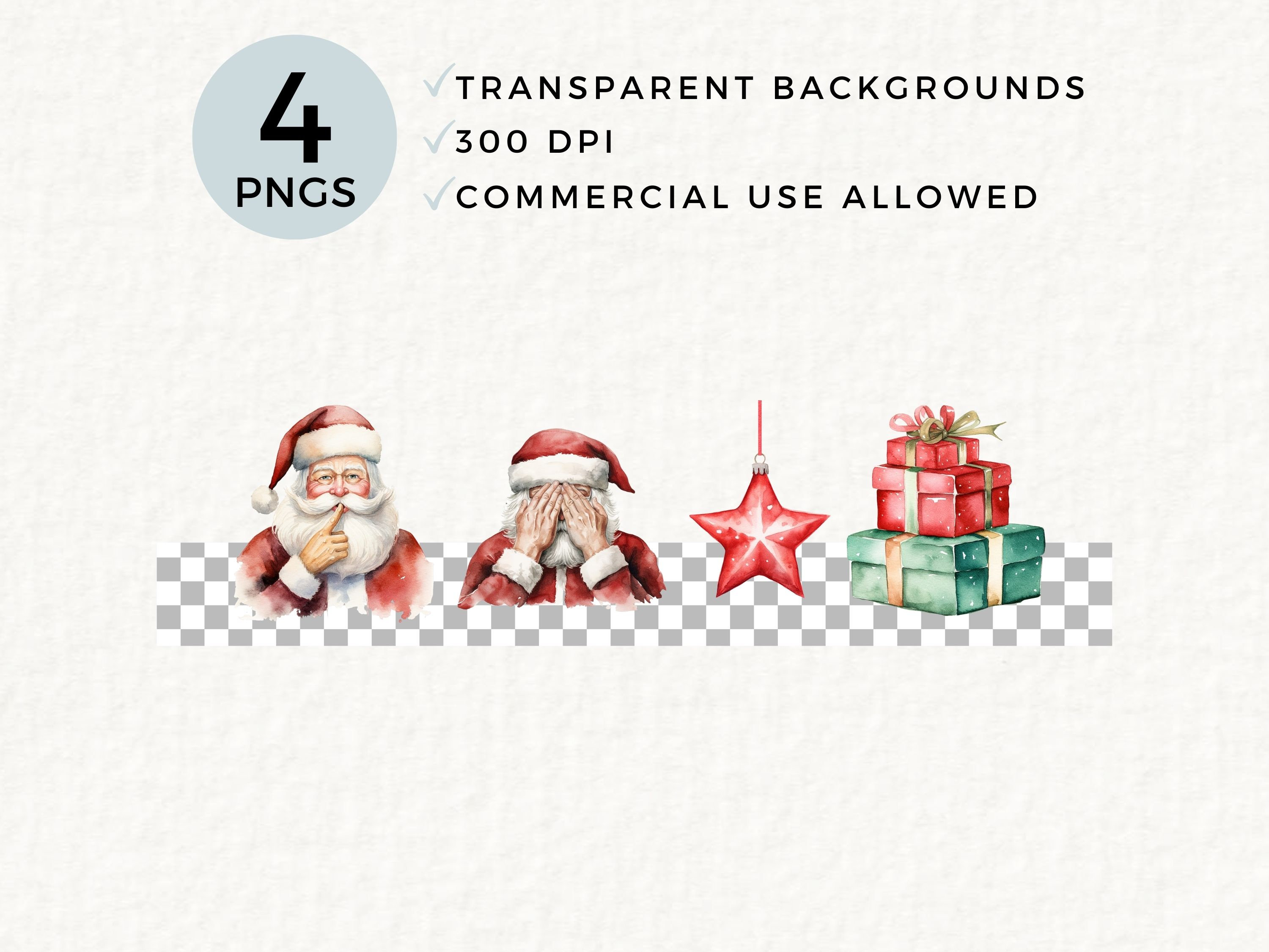 Secret Santa Gift Tag Printable Clipart, Funny Santa PNG, Instant ...