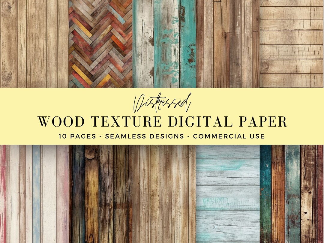 Wood Texture Digital Paper, Distressed Wood Digital Background ...