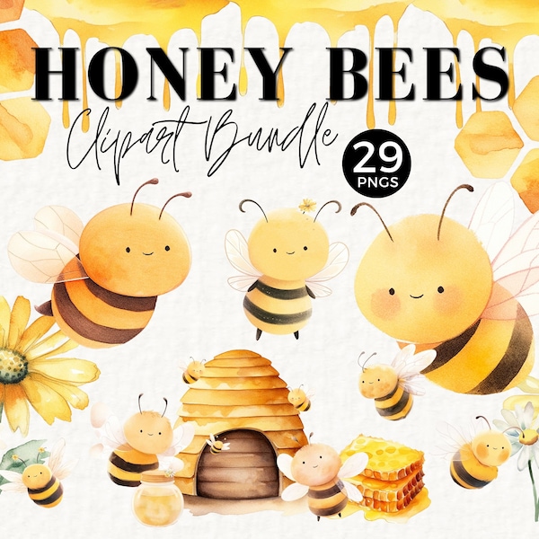 Bee Watercolor - Etsy