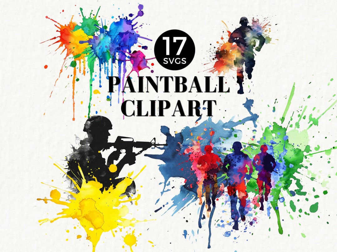 Paintball Clipart Watercolor PNG, Paint Splatter, Paintball Player PNG ...