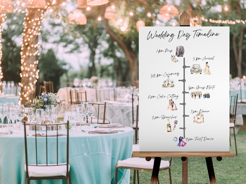 Wedding Timeline Watercolor Clipart, INSTANT DOWNLOAD, Commercial Use ...
