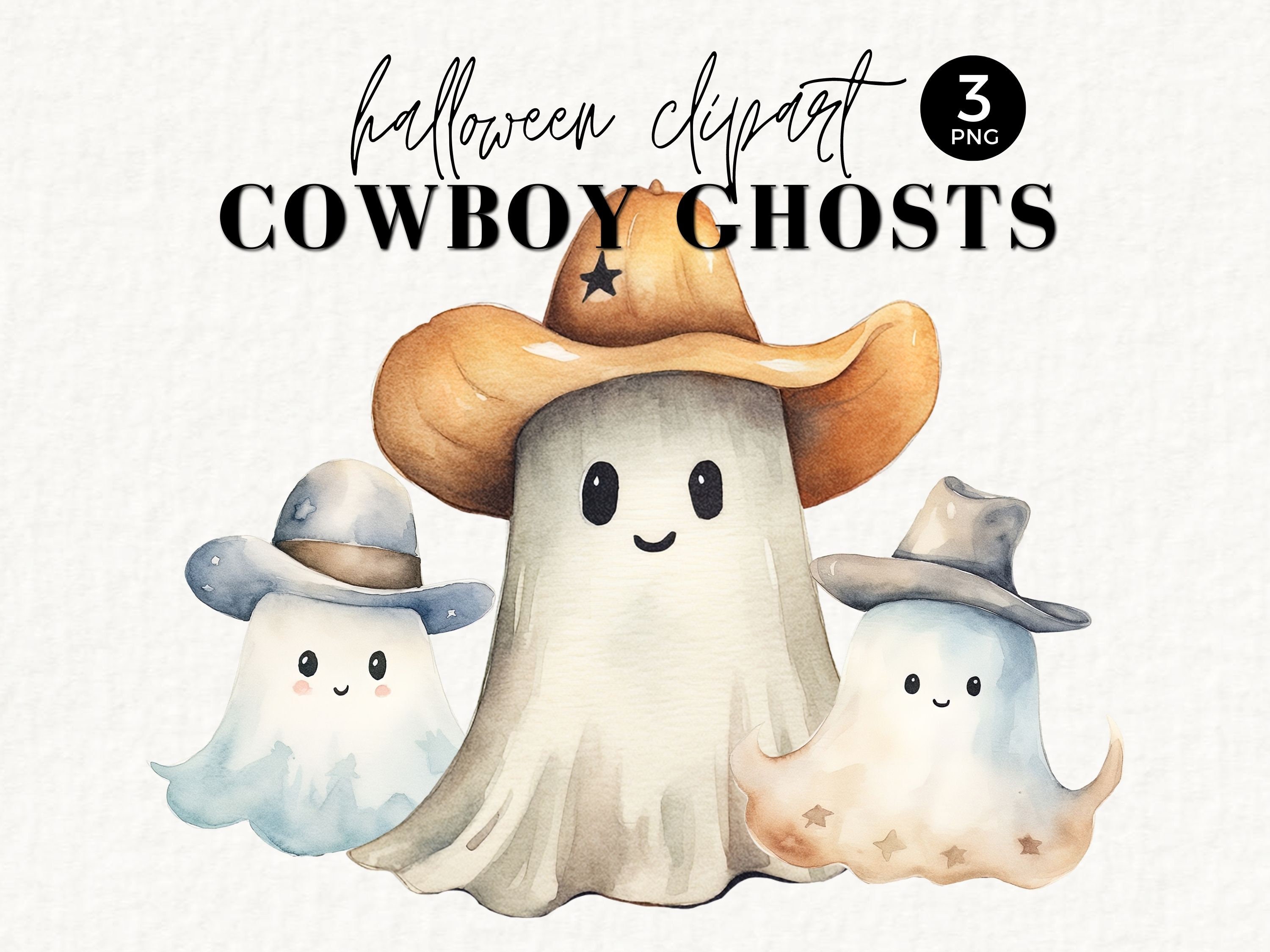 Halloween Cowboy Ghost Clipart, Howdy Western Halloween, Sweater POD ...