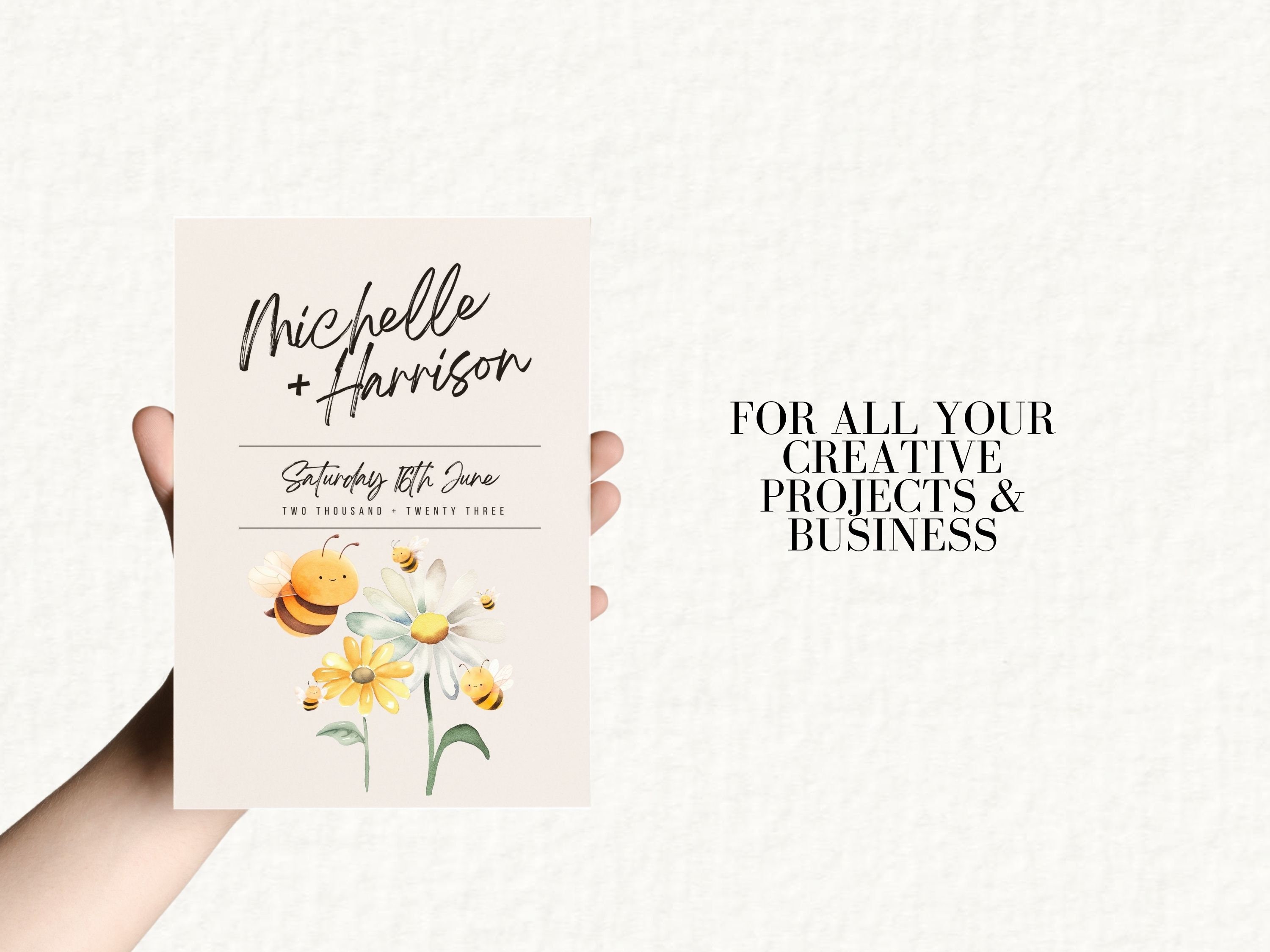 Daisy and Bee Clipart Bee Watercolor Cute Honey Bees Card - Etsy