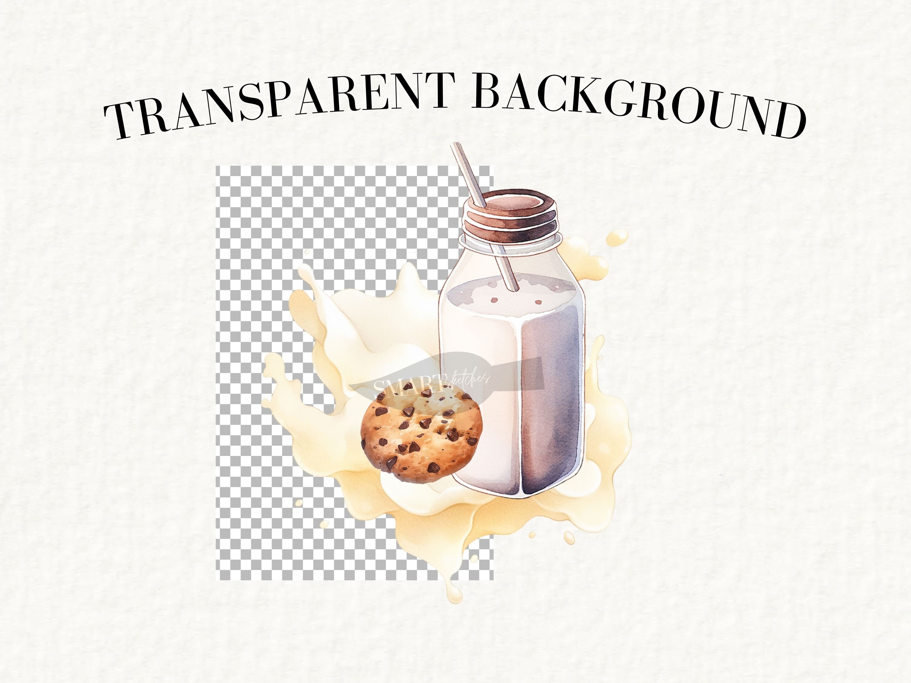 Milk and Cookies PNG, Watercolor Clipart Bundle, Milk and Cookies First ...