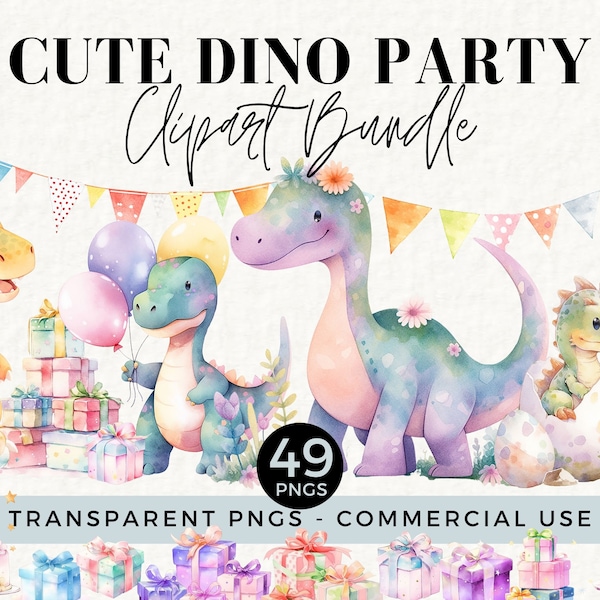 Dinosaur Watercolor Clipart - Etsy