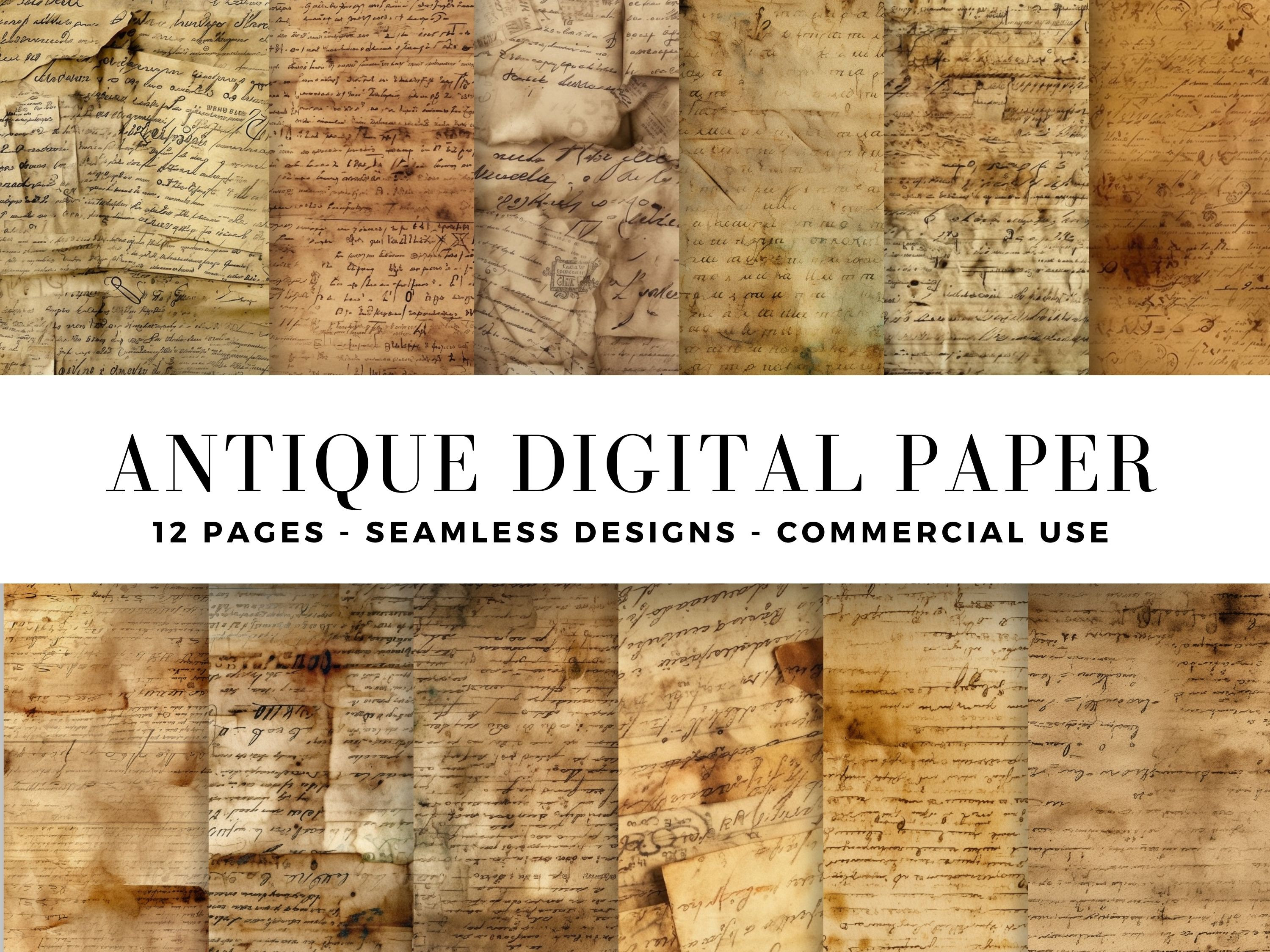 Digital Download Junk Journal Paper Lined With Text, Grunge Background ...