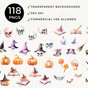 Cute Halloween Clipart Mega Bundle Commercial Use, Clip Art, Black Cat ...