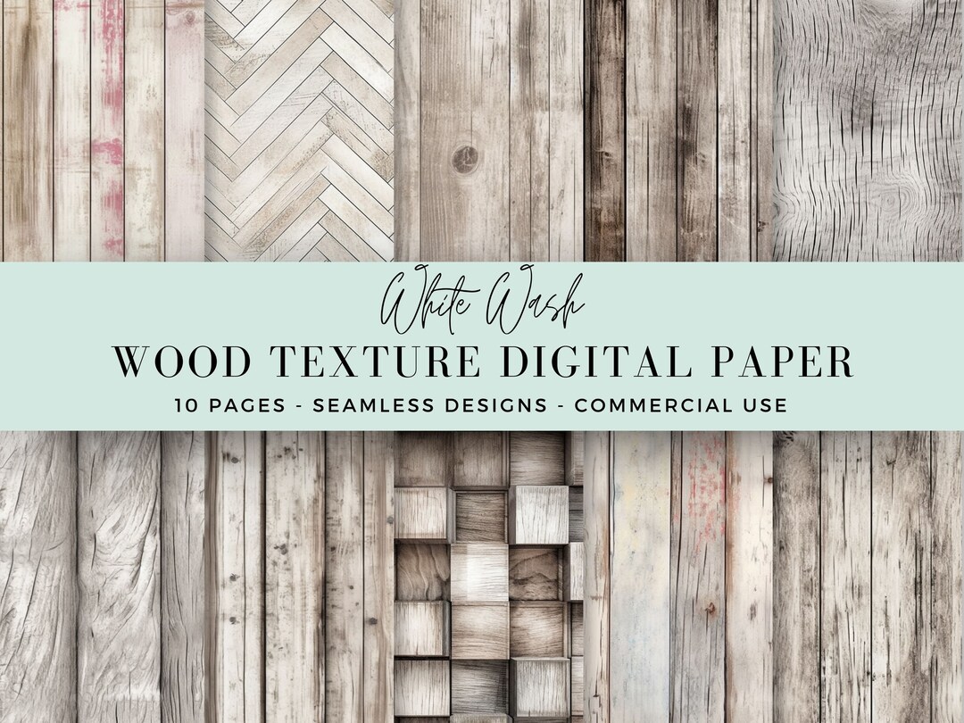 Wood Texture Digital Paper, White Washed Wood Digital Background ...