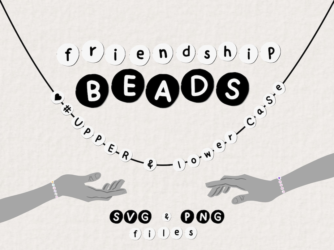 Beaded Bracelet Clipart, Round Friendship Beads SVG, Alphabet Letters ...