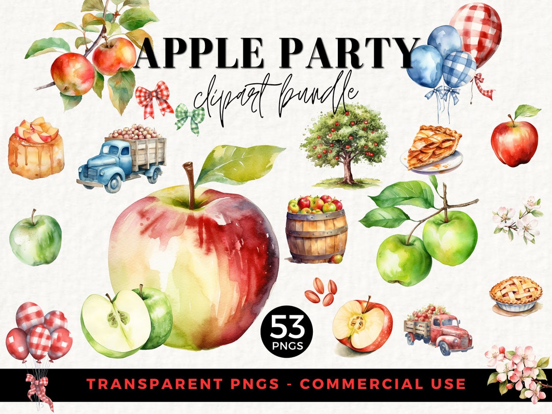 Apple Clipart Commercial Use Bundle, for Apple of Our Eye Baby Shower ...