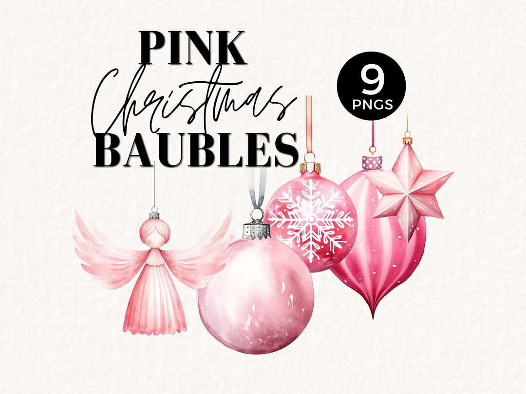 Pink Christmas Baubles Clipart, Christmas Balls PNG, Elegant, Xmas ...