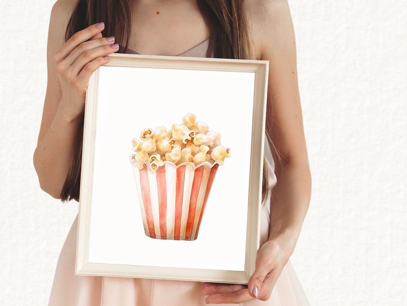 Popcorn Movie Night Clipart Poppin Cinema PNG Hollywood - Etsy