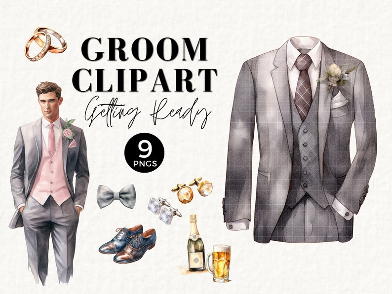 Groom Clipart, Watercolor Wedding Timeline Icons, Itinerary Icons ...