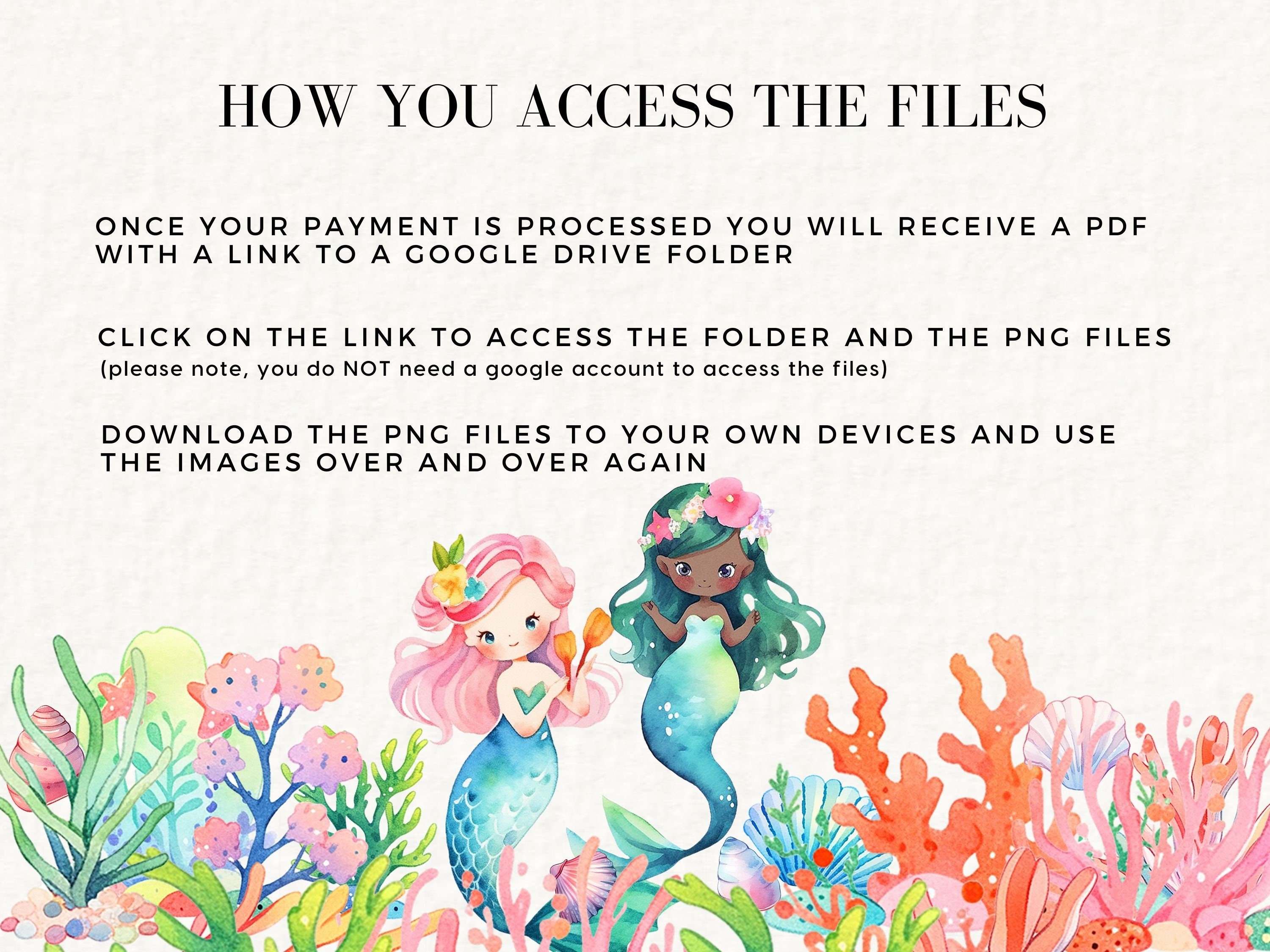 Mermaid Watercolor Clipart Transparent PNG Illustrations - Etsy