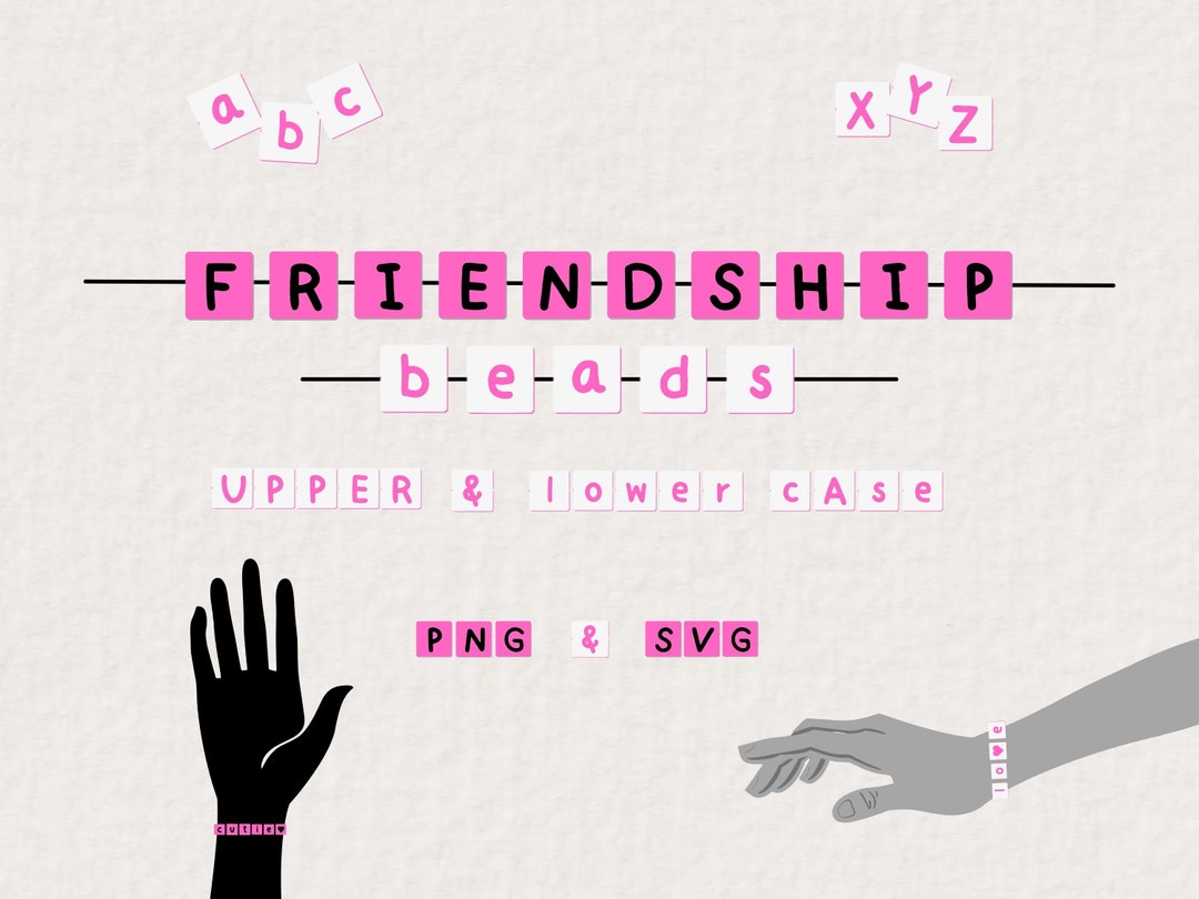 Beaded Bracelet Clipart, Square Friendship Beads SVG, Alphabet Letters ...