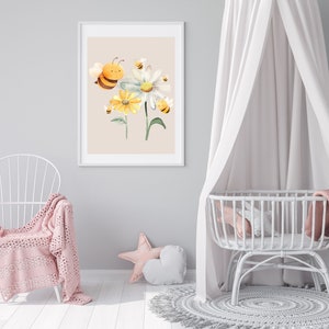 Daisy and Bee Clipart Bee Watercolor Cute Honey Bees Card - Etsy