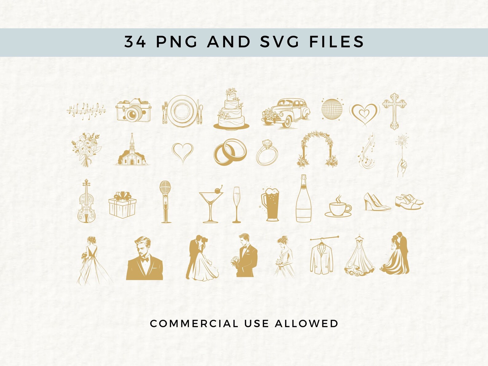 Wedding Timeline Icons Gold Marriage Icon Pack Wedding - Etsy