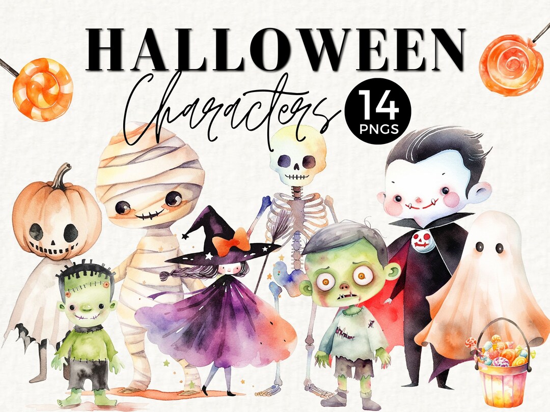 Cute Halloween Clipart Commercial Use, Halloween Characters, Zombie ...