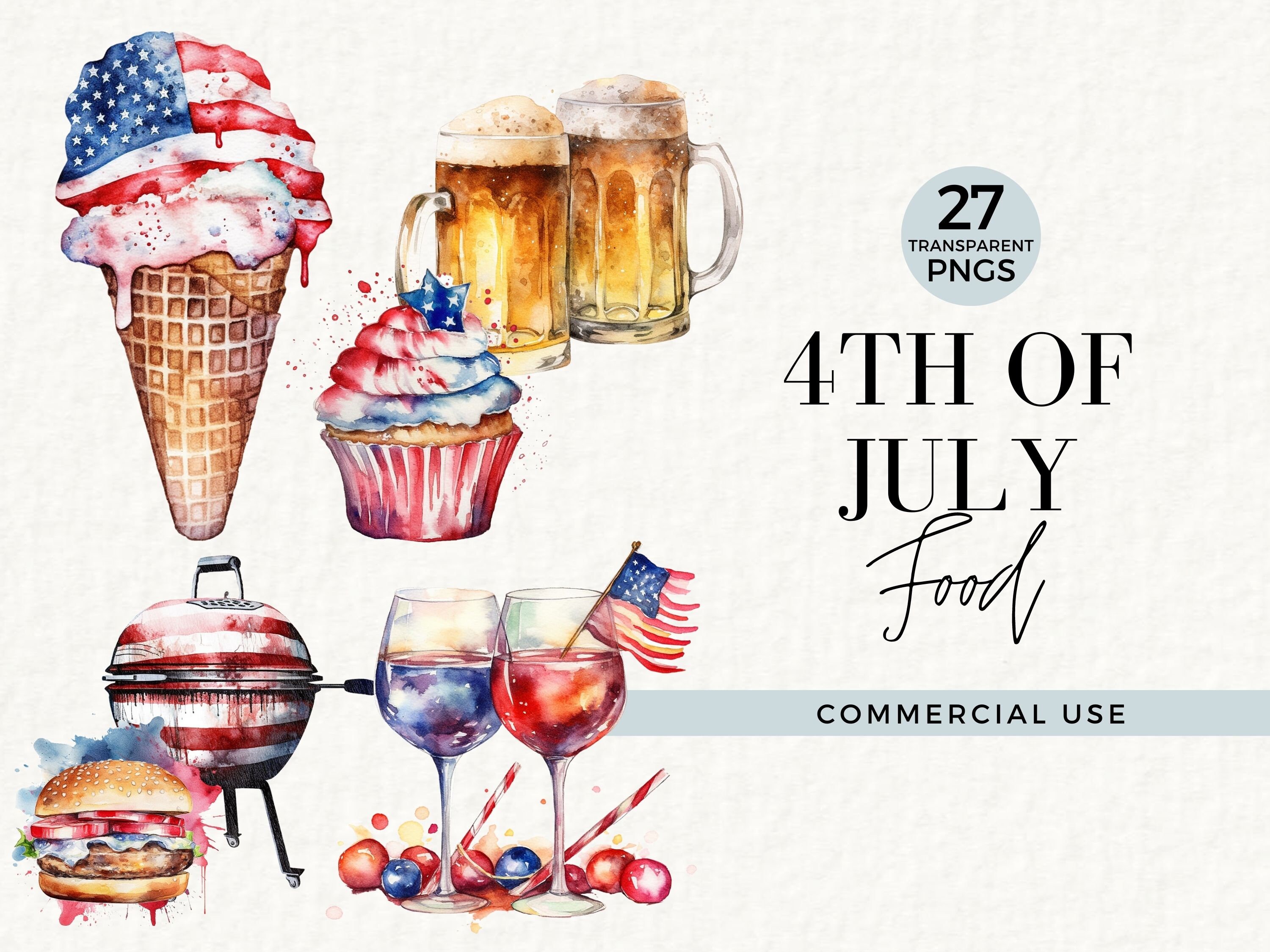 4th of July Food Clipart Perfect for Party Invites, Printables ...
