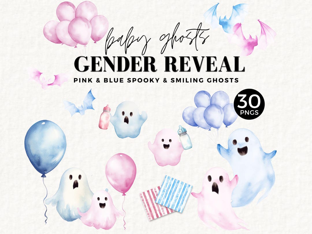 Halloween Gender Reveal Keeper of the Gender Ghosts, Pink Blue Baby ...