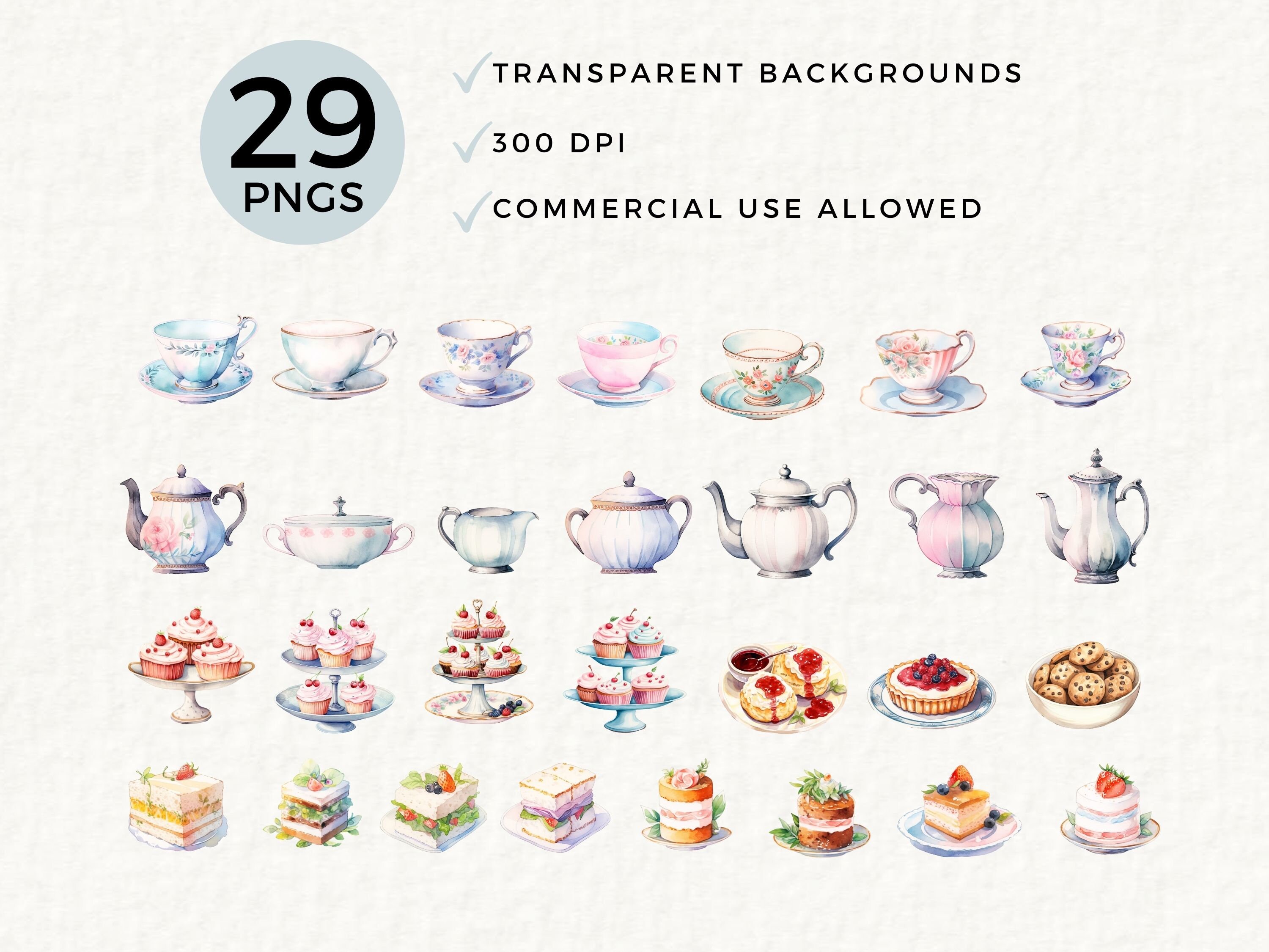Tea Cup Clipart PNG Vintage Teacup Silverware Tea Lover - Etsy