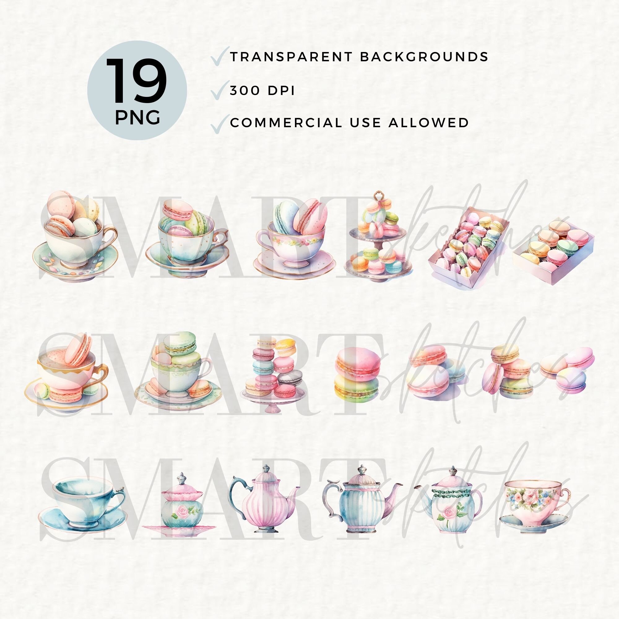 Vintage Macaron Tea Party Clipart Tea Cup Clipart High Tea - Etsy