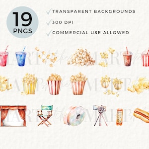 Popcorn Movie Night Clipart, Poppin, Cinema PNG, Hollywood, Commercial ...